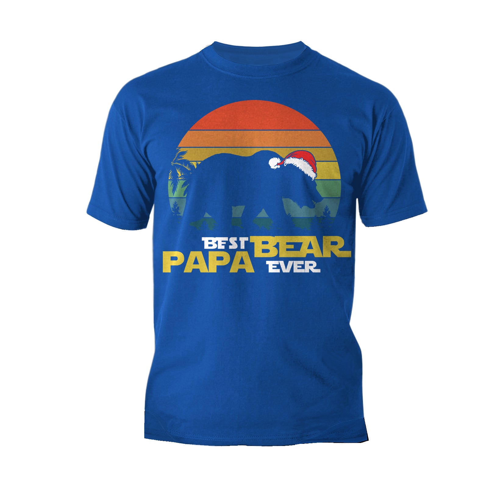 Christmas Best Papa Bear Ever Dad Father Vintage Xmas Family Men's T-S ...