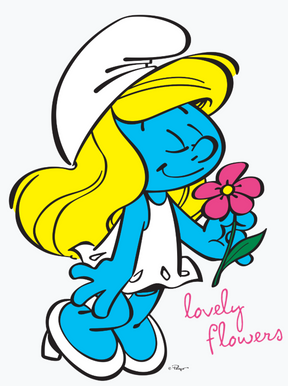 The Smurfs Smurfette Character Flowers Official Men's T-shirt (Navy ...