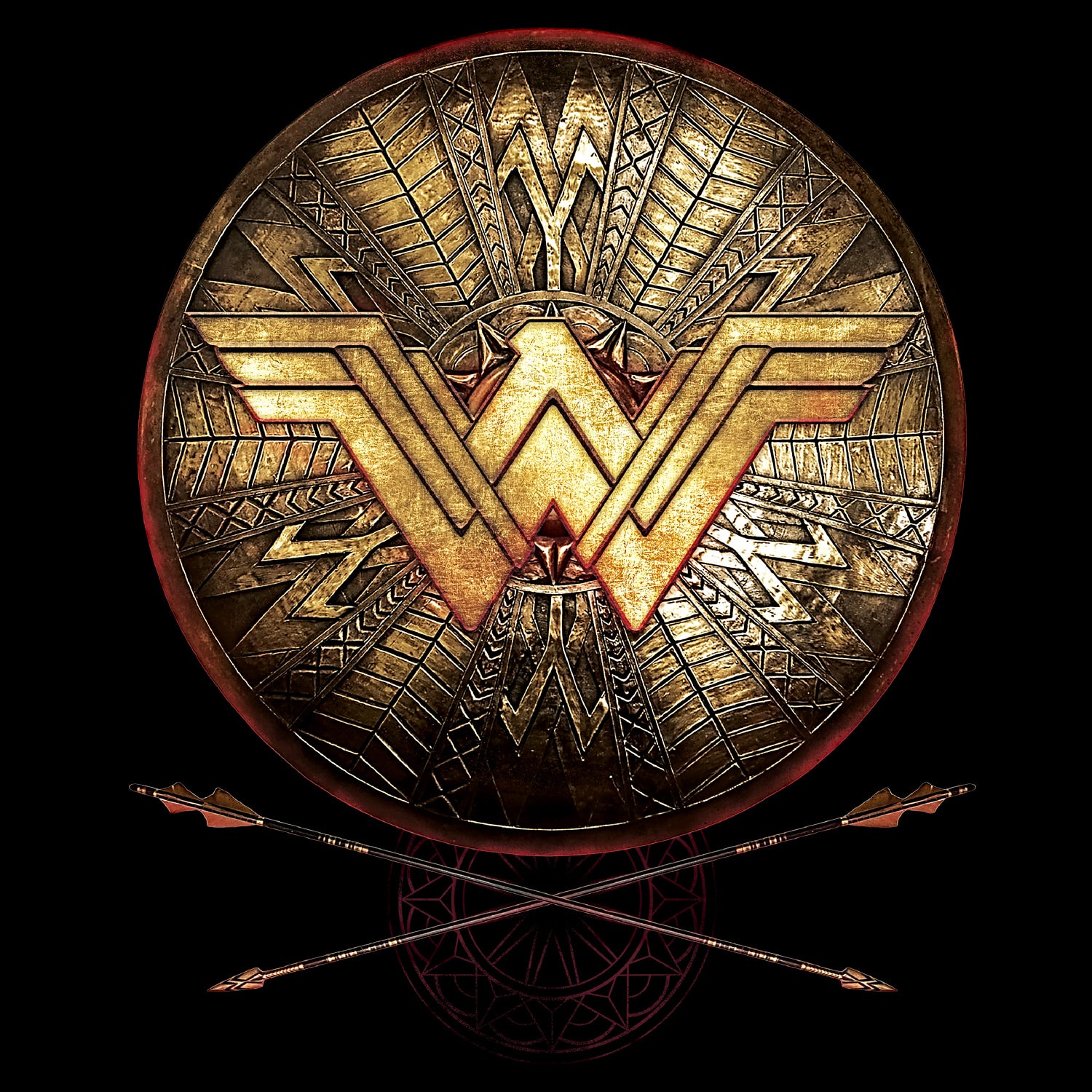 DC Wonder Woman Logo 3D Shield Official Men's T-shirt (Black) – Urban ...