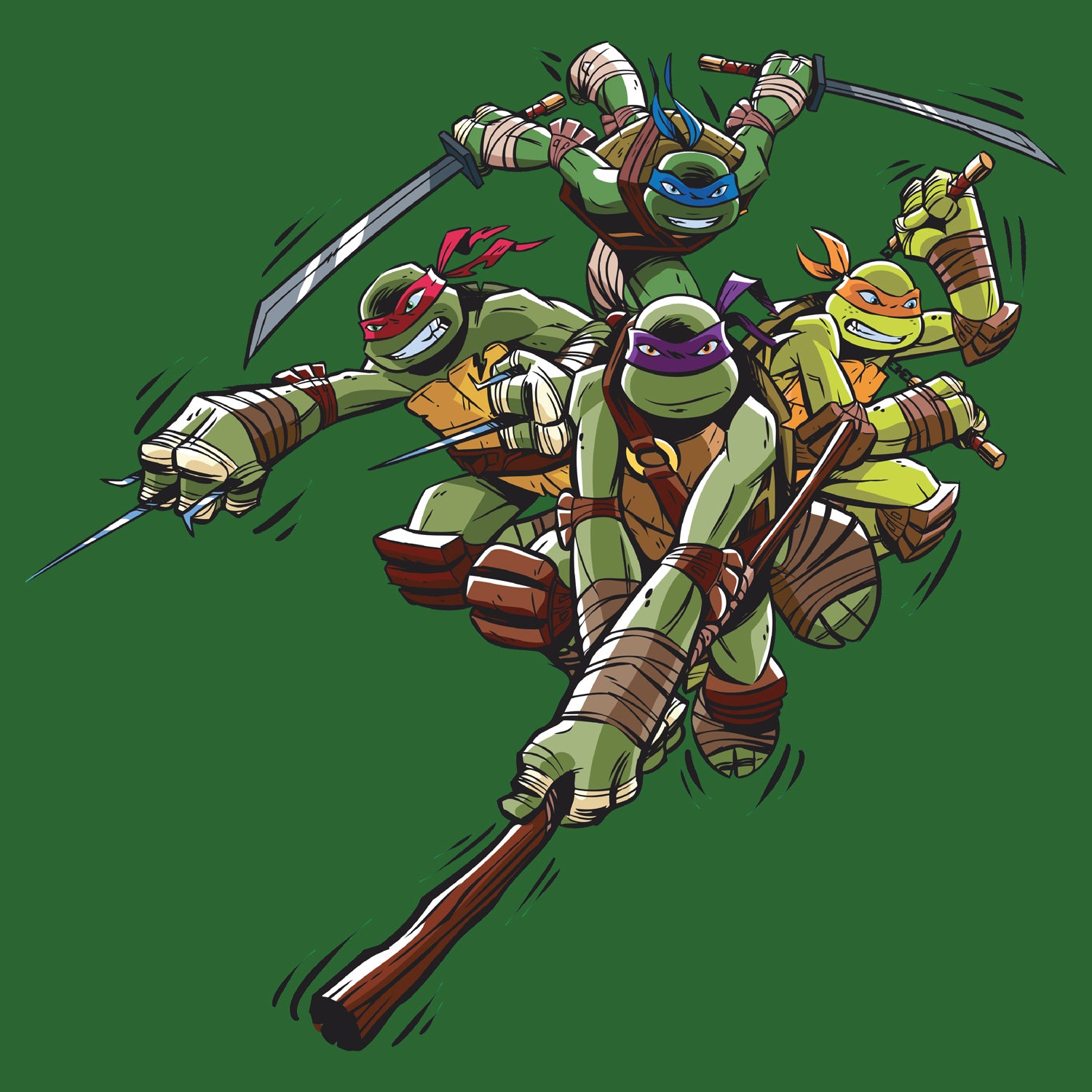 TMNT Group Attack Official Men's T-shirt (Green) – Urban Species