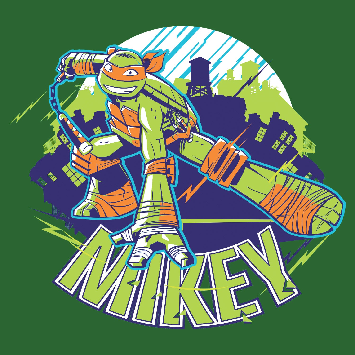 TMNT Michaelangelo Mikey Official Kid's T-Shirt (Green) – Urban Species