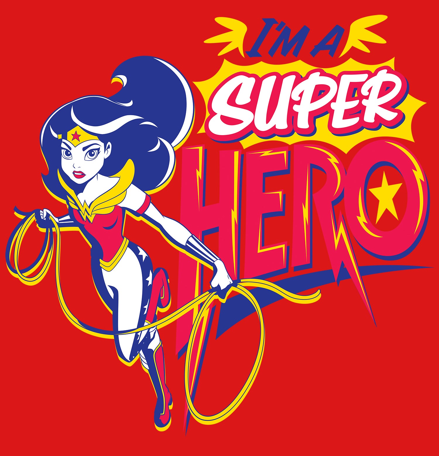 DC Super Hero Girls Wonder Woman Text Super Hero Official Kid's T-Shir ...