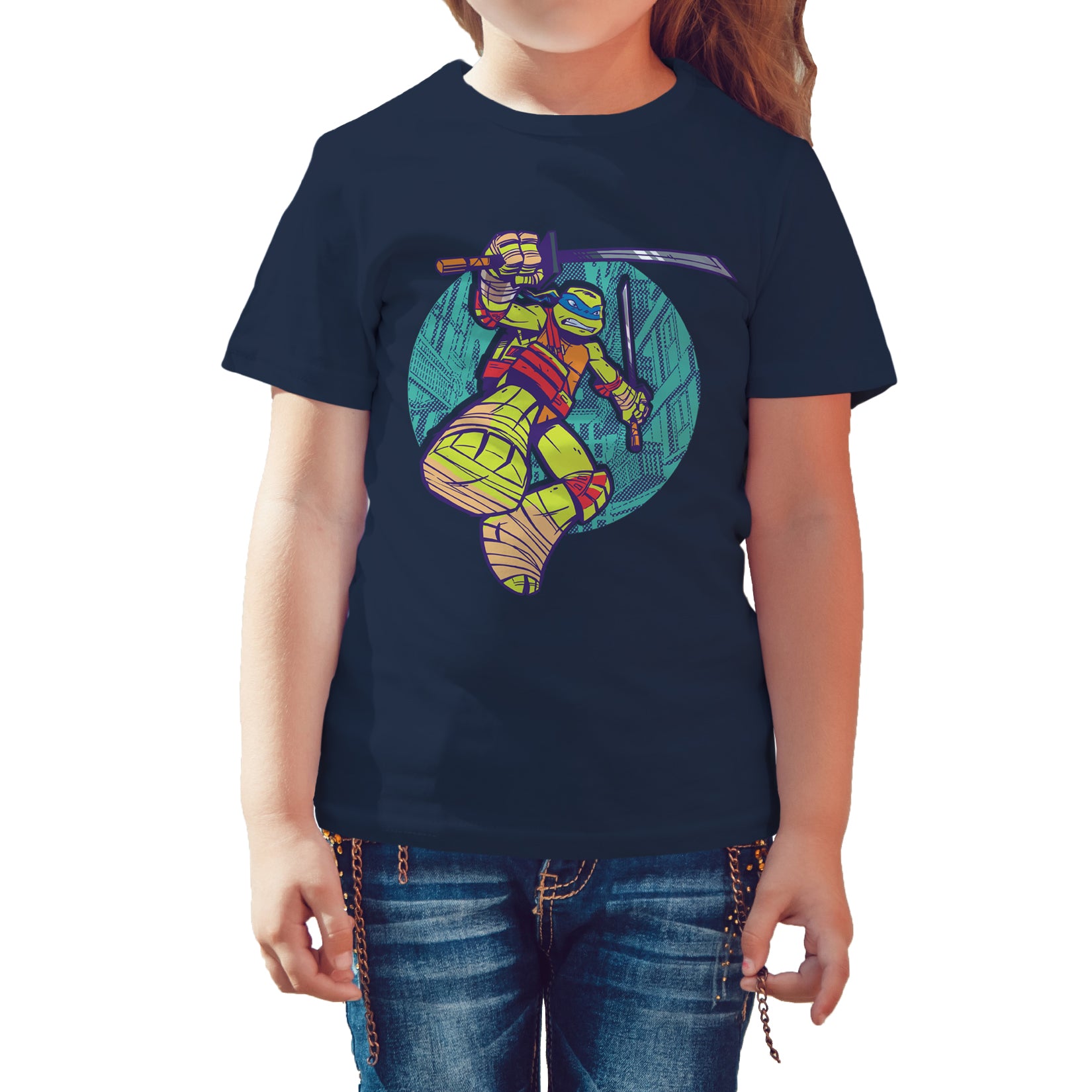 TMNT Leonardo Character Official Kid's T-Shirt (Navy) – Urban Species